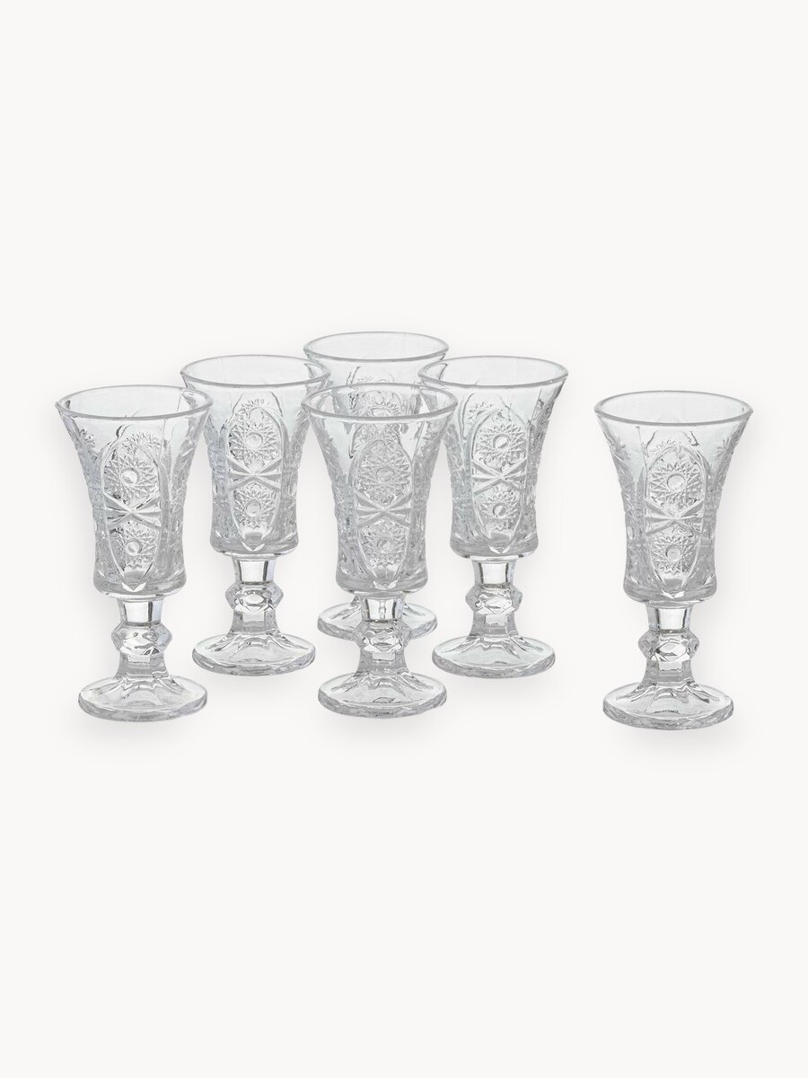 Набор стеклянных рюмок «Ледяная звезда», 35 мл, 10,5×5 см, 6 шт