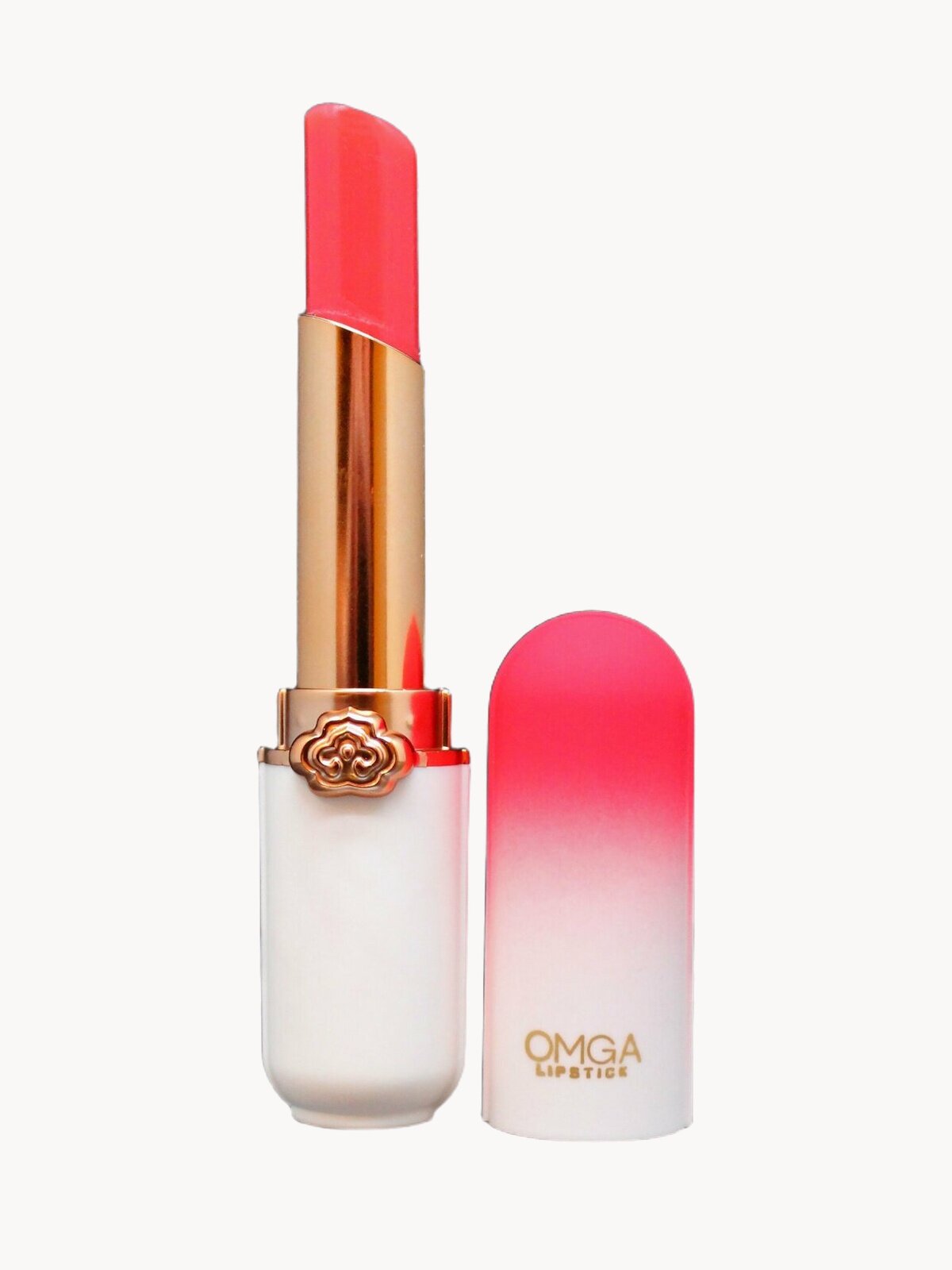 Бальзам для губ оттеночный "Omga Клубника", тинт розовый для губ увлажняющий, гигиеническая помада с защитным эффектом