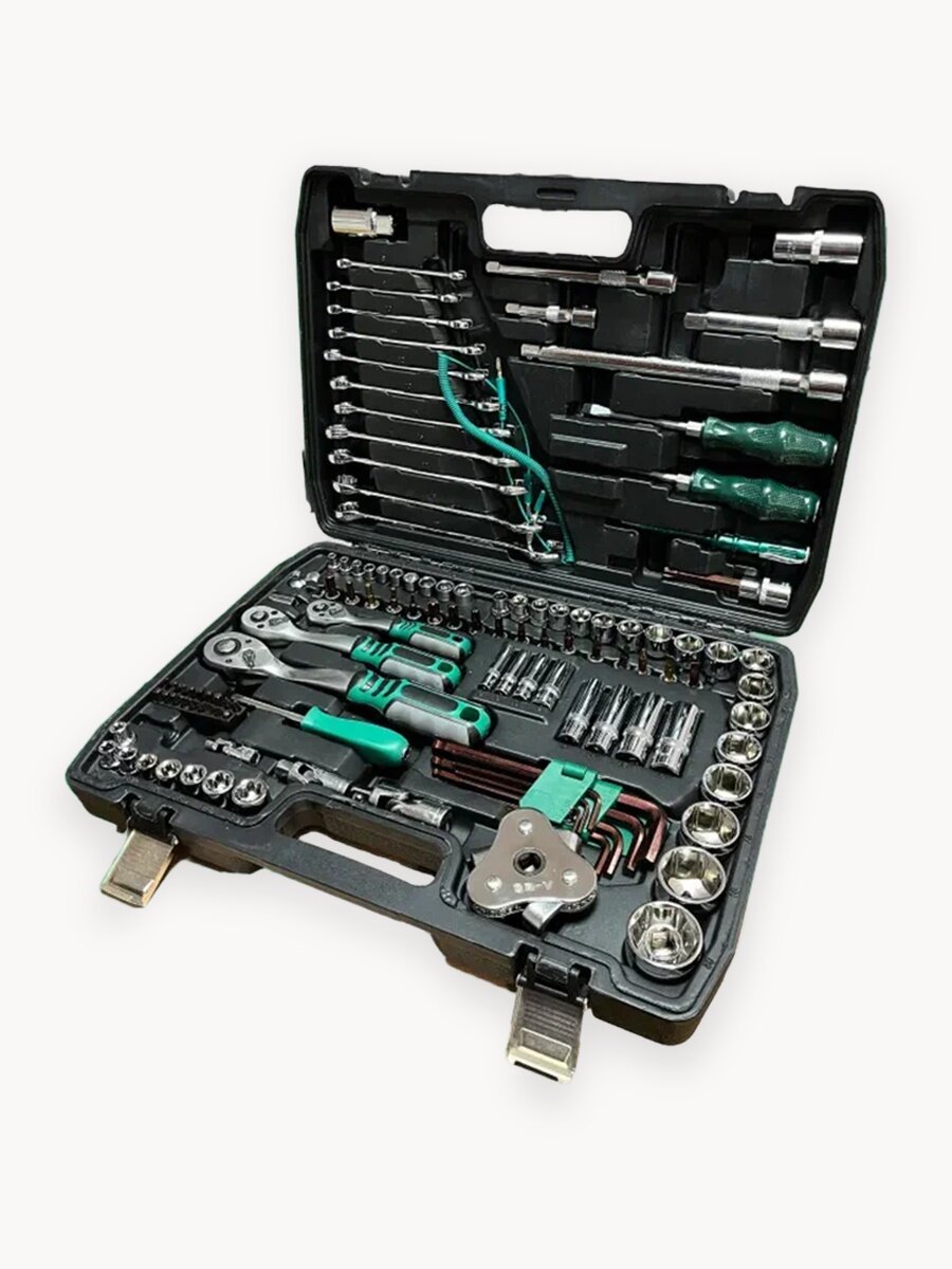 Набор инструментов для авто в чемодане, набор инструментов для автомобиля 121 предмет, профессиональный, головки, биты, отвертки