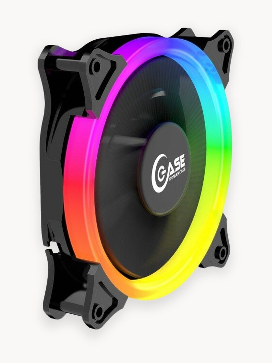 Вентилятор для корпуса Powercase PF1-3+4, черный/RGB