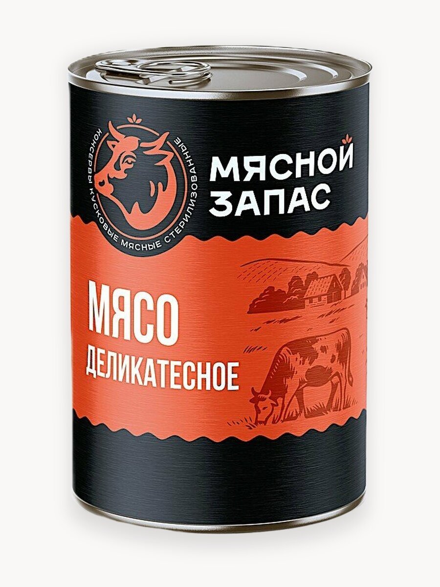 Мясо деликатесное "Мясной запас", говядина/свинина, в банке, 338 г