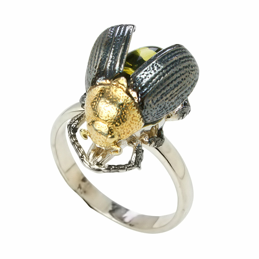Кольцо Amberprofi, серебро, 925 проба, родирование, янтарь