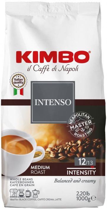 Кофе в зёрнах Kimbo Aroma Intenso 014088, смесь арабики и робусты, средняя обжарка, 1 кг
