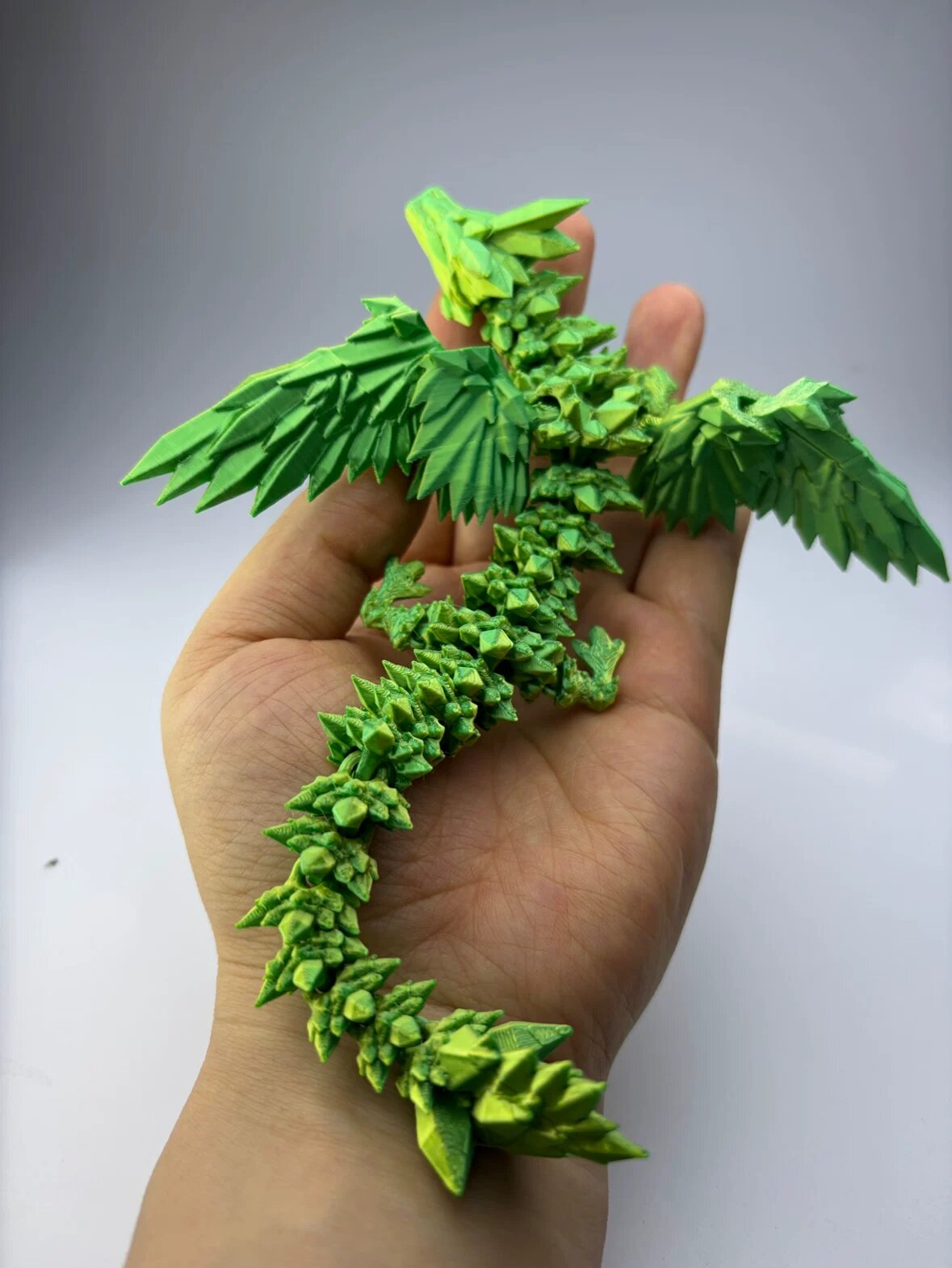 3D-печать кристаллический дракон модель с подвижными суставами, размер 24 см, желто-зеленый цвет, декоративная игрушка