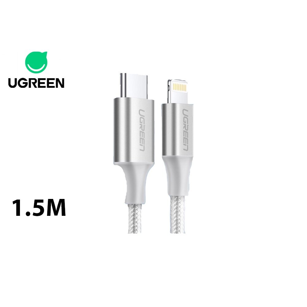 UGREEN 60W MFI Кабель Type C - Lightning для быстрой зарядки PD и передачи данных, совместим с iPhone 14 Pro Max, 13 Pro Max, 12 Pro Max, SE 3