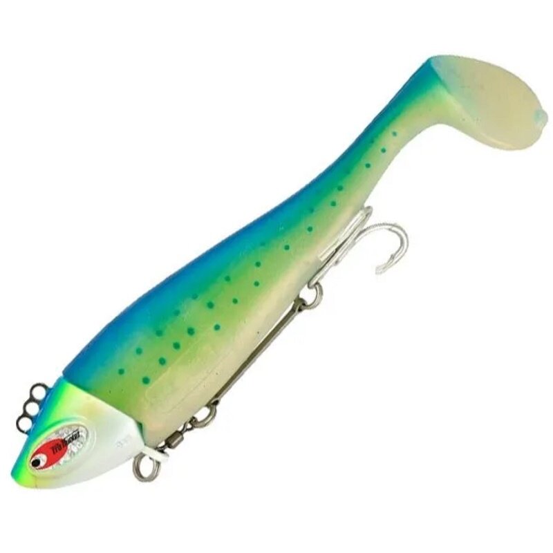 Приманка мягкая огруженная Pro Hunter Mullet Shad Jig 20см 200гр #Green Mullet