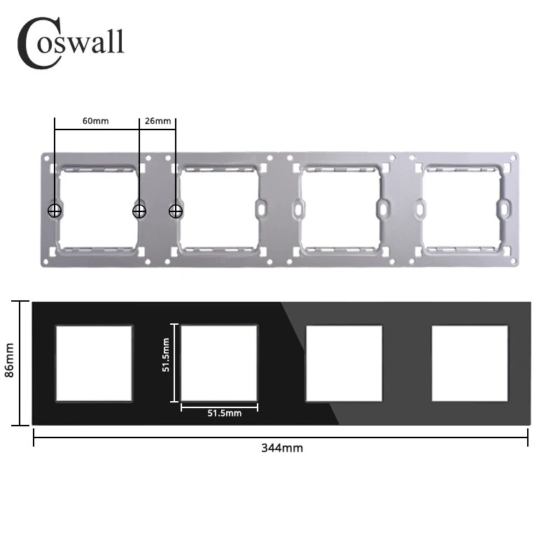 Настенный выключатель Coswall C1 черный