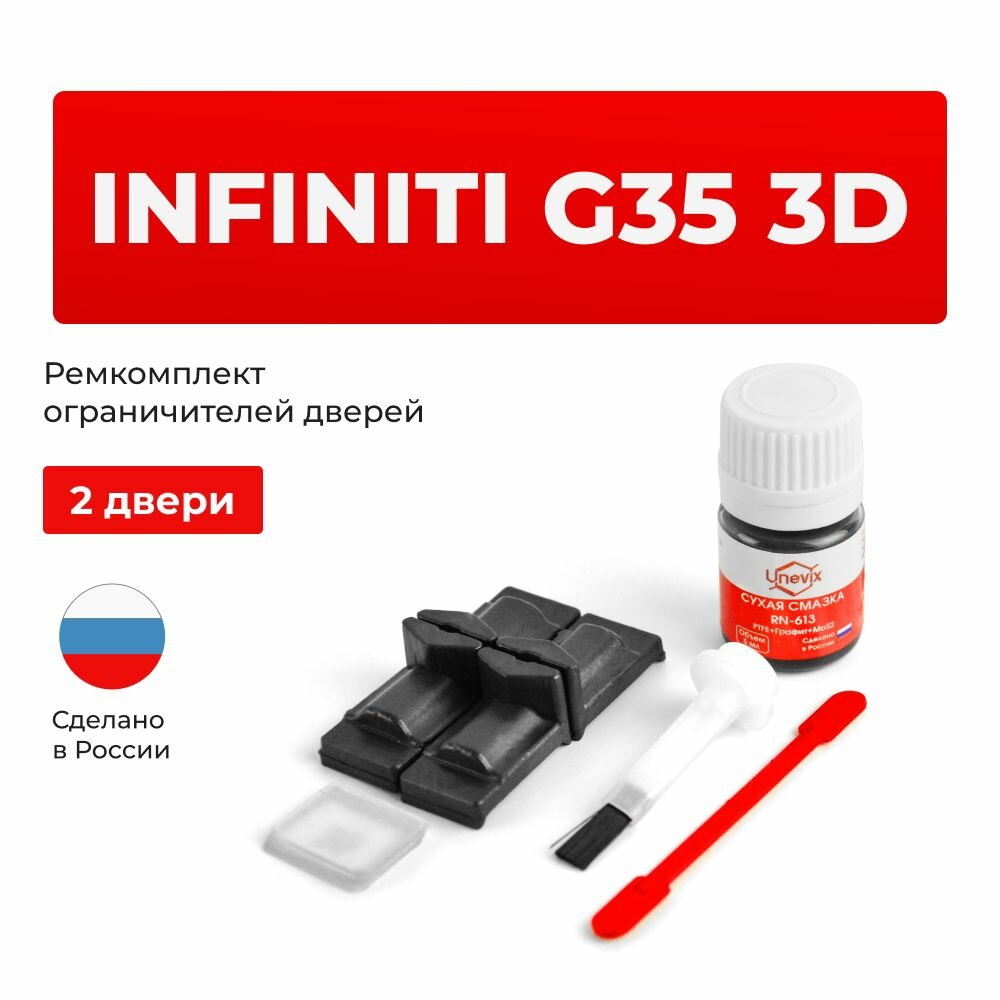 Ремкомплект ограничителей на передние двери Infiniti G35 3D в кузове: V35