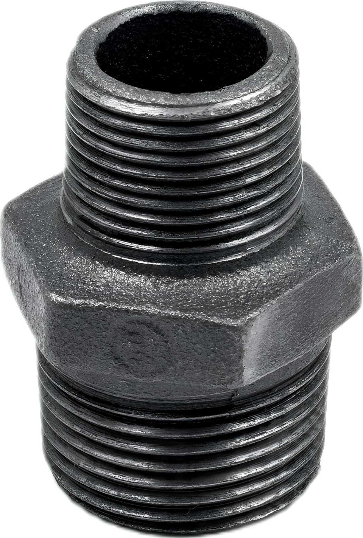 Ниппель чугунный редукционный с наружной резьбой 1"х1/2" AV ENGINEERING черный (AVEC501000112)