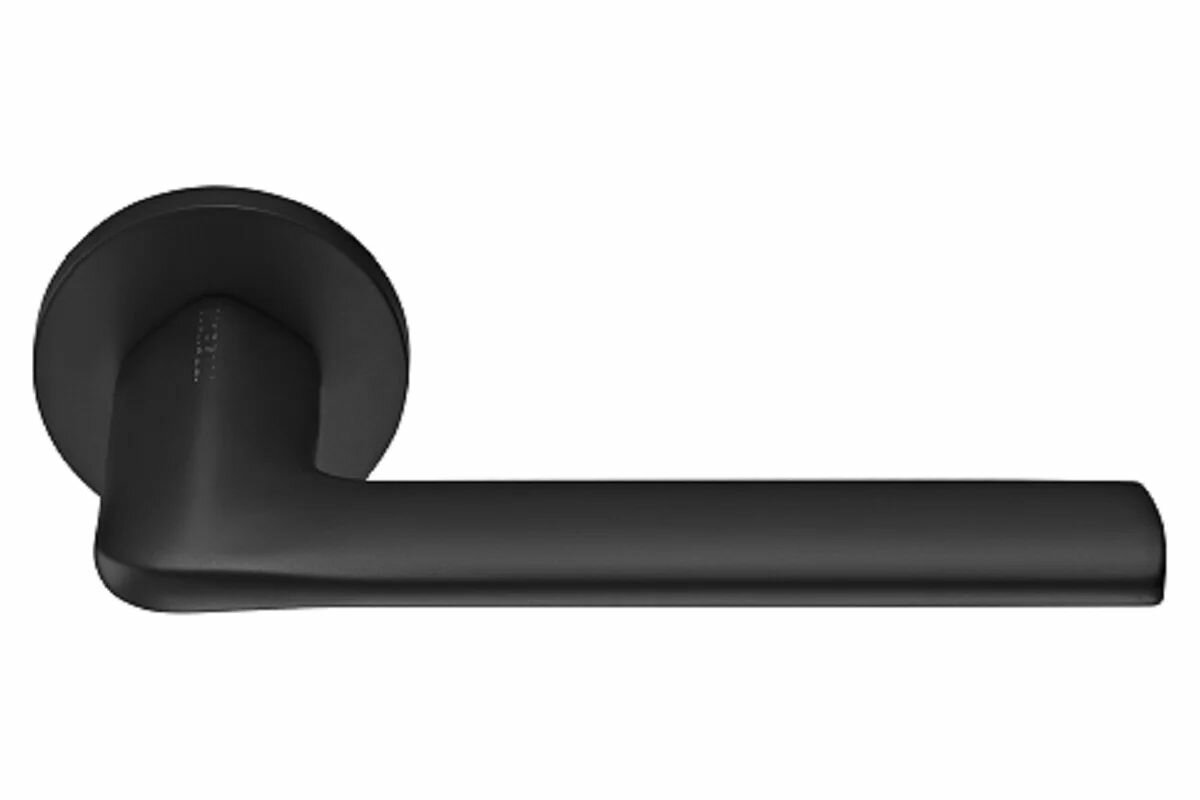 Ручка дверная Morelli MH-61-R6 BL черный, ручки для межкомнатных дверей на круглой розетке комплект, фурнитура