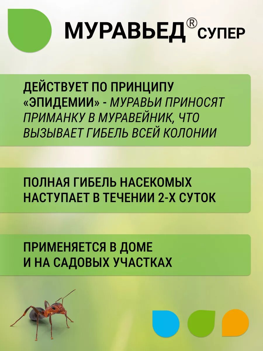 Средство от муравьев, муравьед Супер, 50 гр, Август, 2 упак. — фото 1