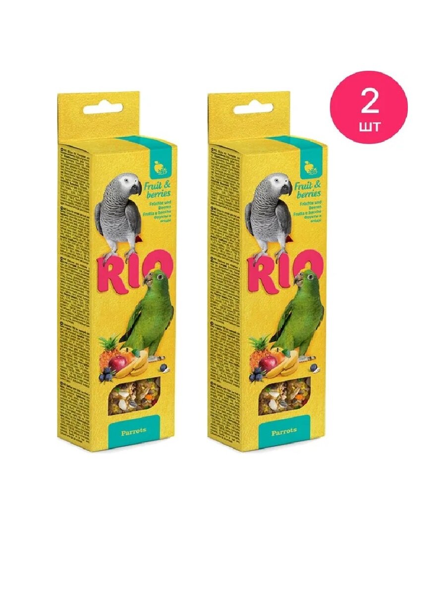 RIO Палочки для попугаев с Фруктами и ягодами 2шт*90г (2 штуки)