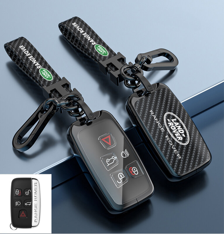 Металлический чехол для ключа Land Rover A (карбон/черный)