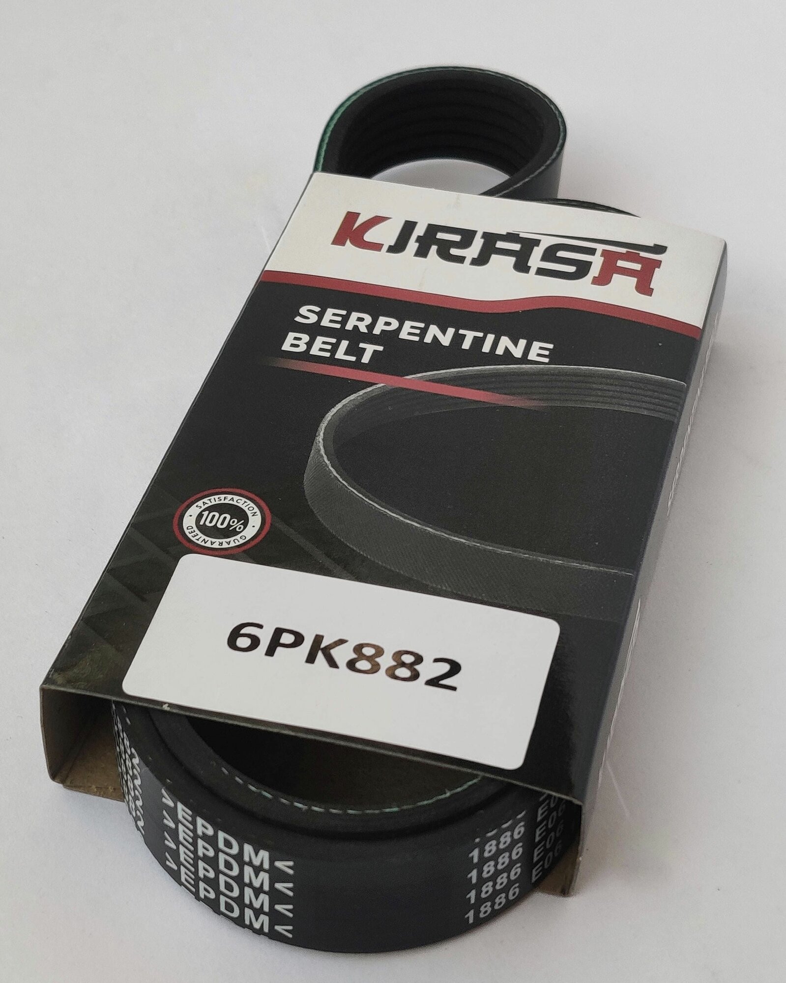 Ремень приводной поликлиновый 6-и ручейковый Kirasa KS6N882 профиль 6PK L882мм EPDM Nissan Auster (86-89), Bluebird 3/4 (84-92), Cefiro 2 (94-98) 1.4-2.0