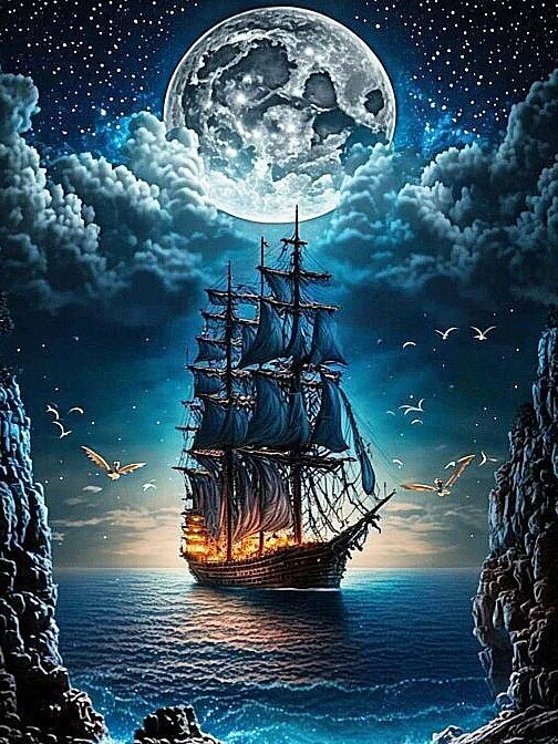 Алмазная картина Huacan Корабль 30x40см 30x40cm Full Square