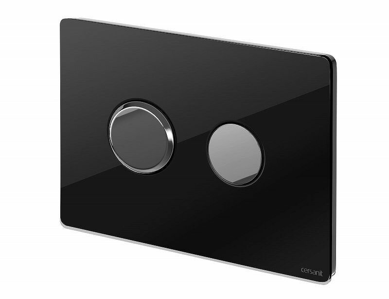 Кнопка смыва Cersanit Accento BU-ACN-CIR-PN/Bl/Gll стекло, черный глянцевый