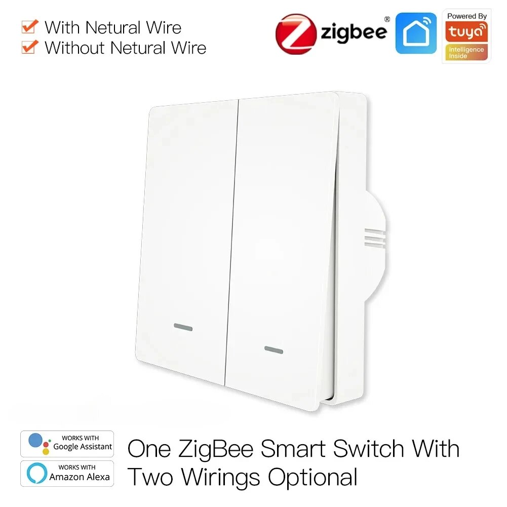 MOES ZigBee выключатель света 2 gang master switch
