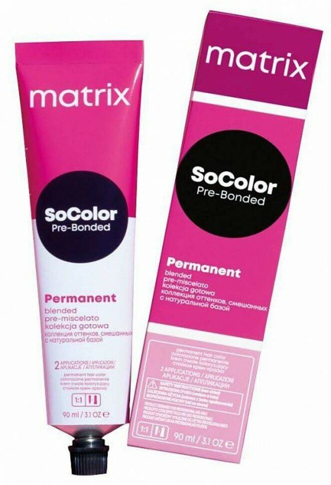 Крем-краска для волос Matrix SoColor Pre-Bonded 6NA темный блондин натуральный пепельный, 90 мл