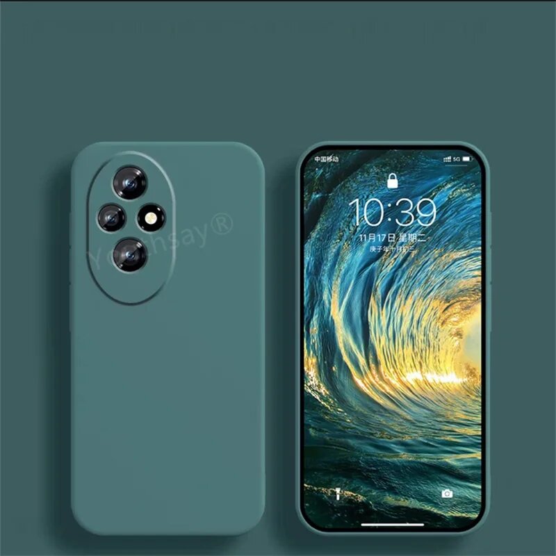 Чехол Honor 200 Pro, Black Green, силикон