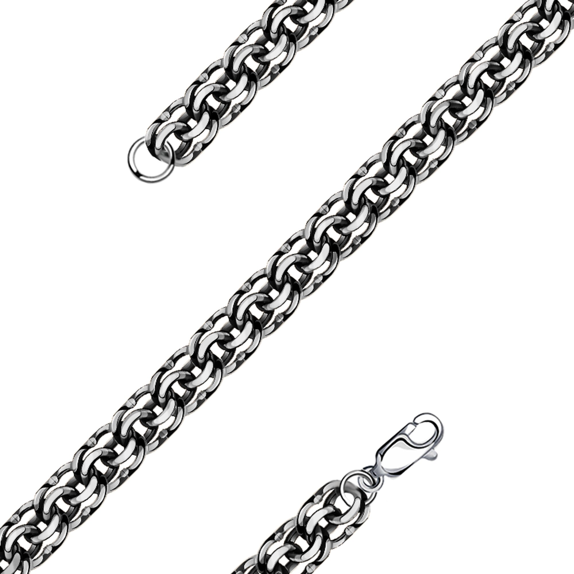 Браслет, серебро, 925 проба, чернение