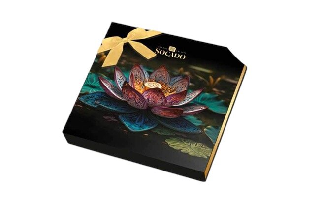 Конфеты SOCADO ассорти из мол. шок. "Черный Лотус" /картон/ 200г