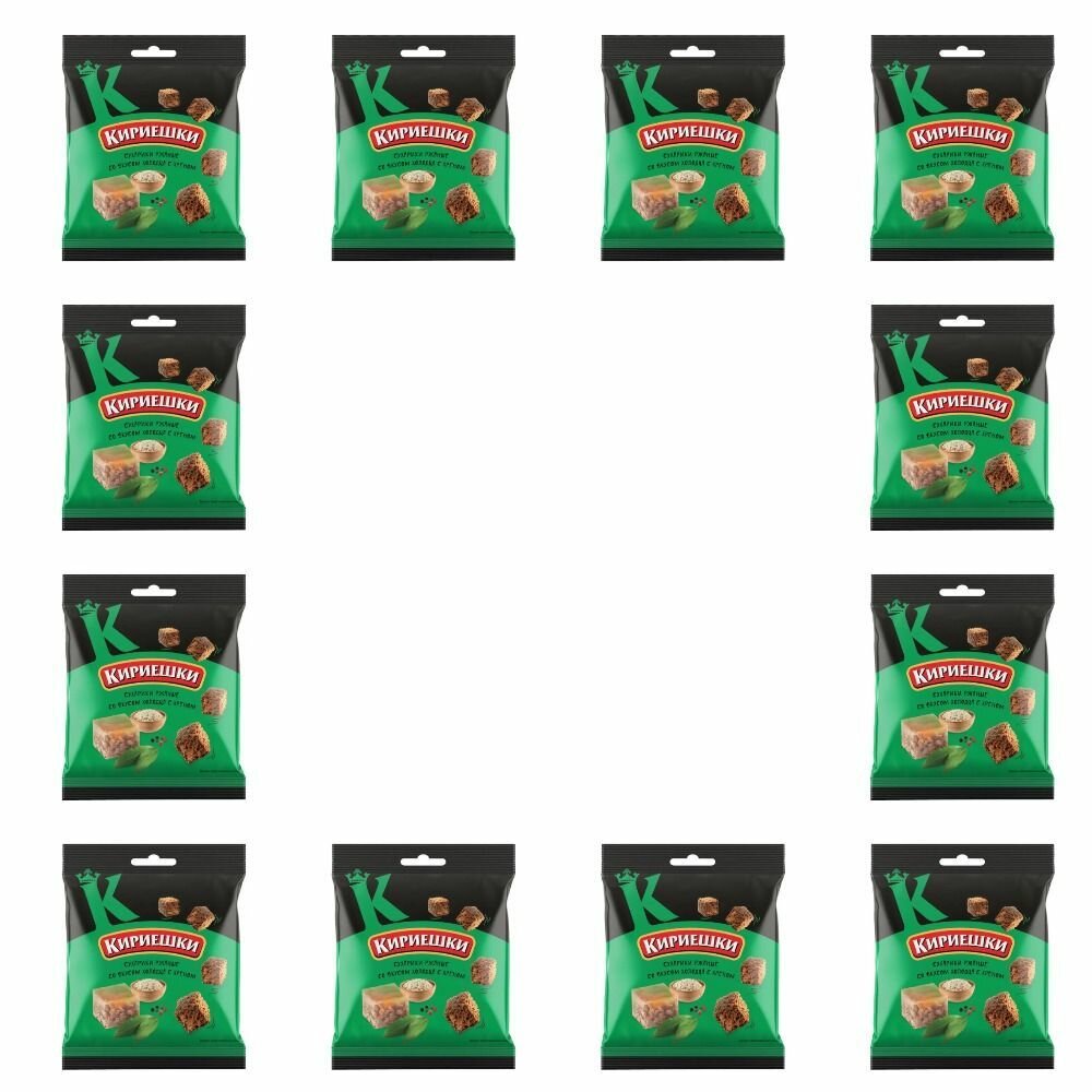Кириешки Сухарики со вкусом холодца с хреном, 40 г, 12 уп.