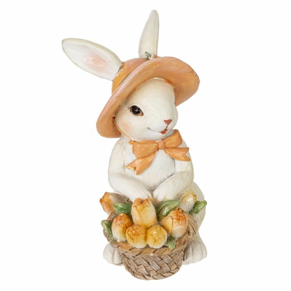 Фигурка декоративная "Заяц с корзиной", 5х8х10см