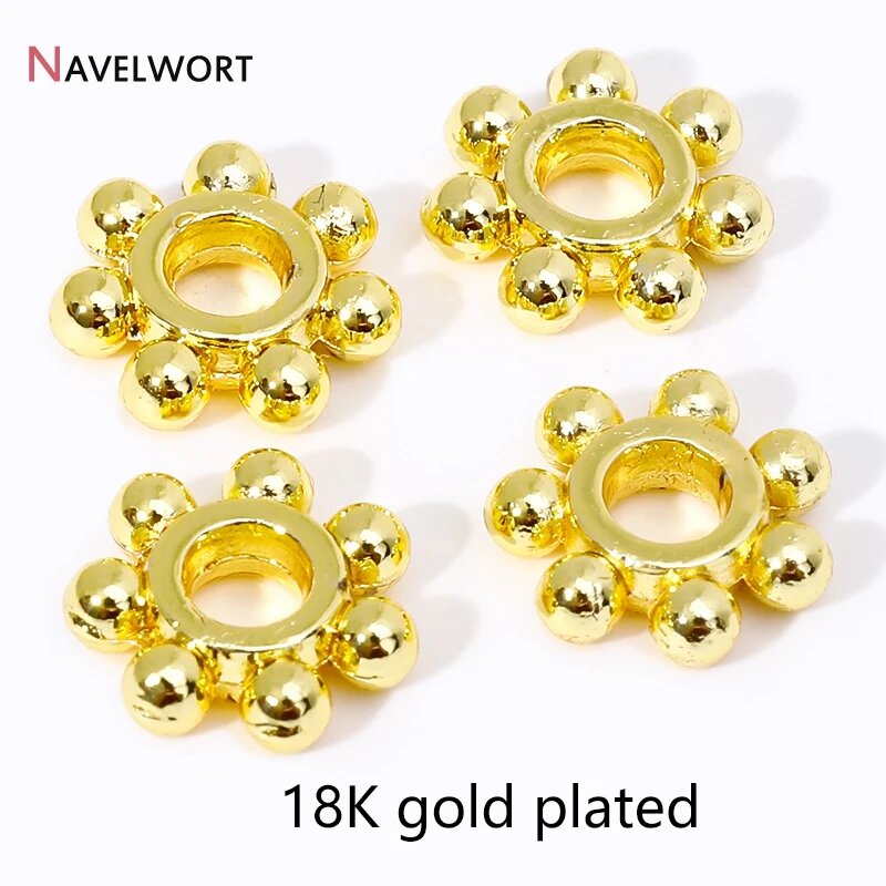 Разделители для бусин NAVELWORT 5 мм, 20шт, 18K gold plated