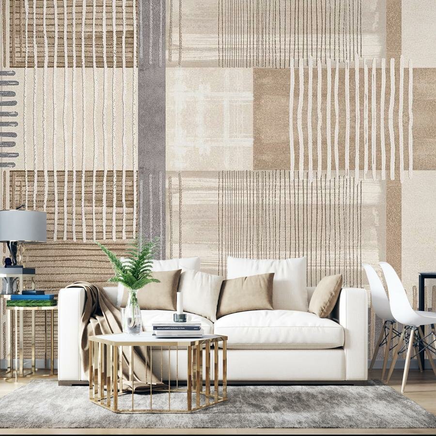 Фотообои ковер коричнево-серый 9-1897-S-Холст 270 x 200 см (ВхШ) Бесшовные, флизелиновые, влагостойкие обои MasterFresok