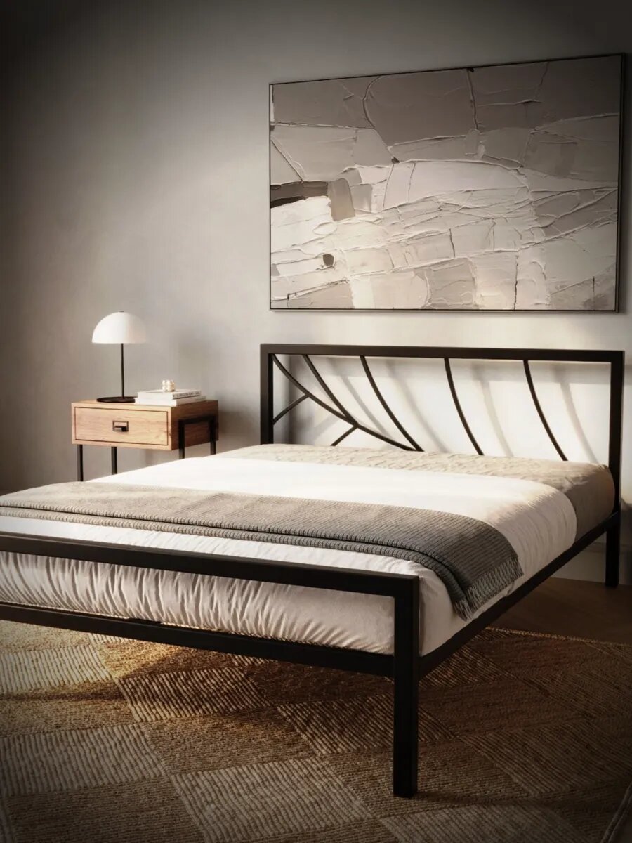 Кровать Loft Mebel "Вивьен", 140×200x80 см, металл, усиленная, без матраса