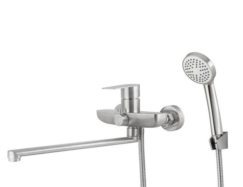 Смеситель для ванны VIKO V-7755 O35 (встр. перекл) излив 35см латунь, Silver