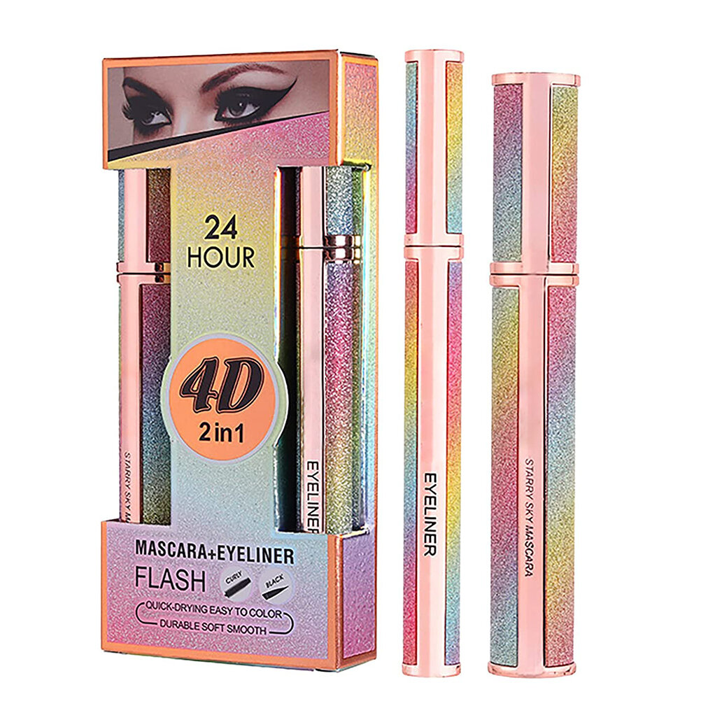 4D Silk Fiber Mascara и подводка для глаз, набор для сплавки, керлинг -тушь жидкость для глаз для глаз
