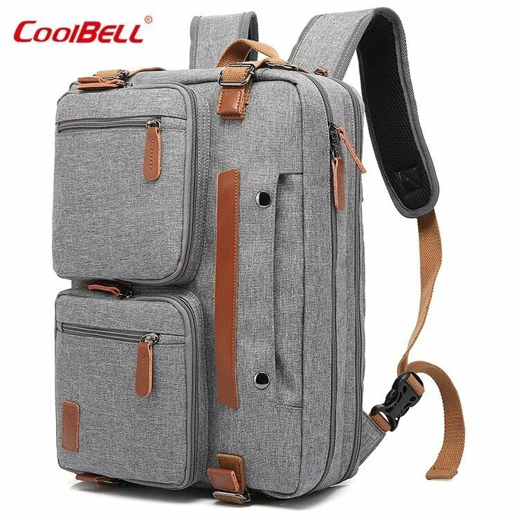 Рюкзак для ноутбука 15.6 дюймов бизнес светло-серый, трансформер