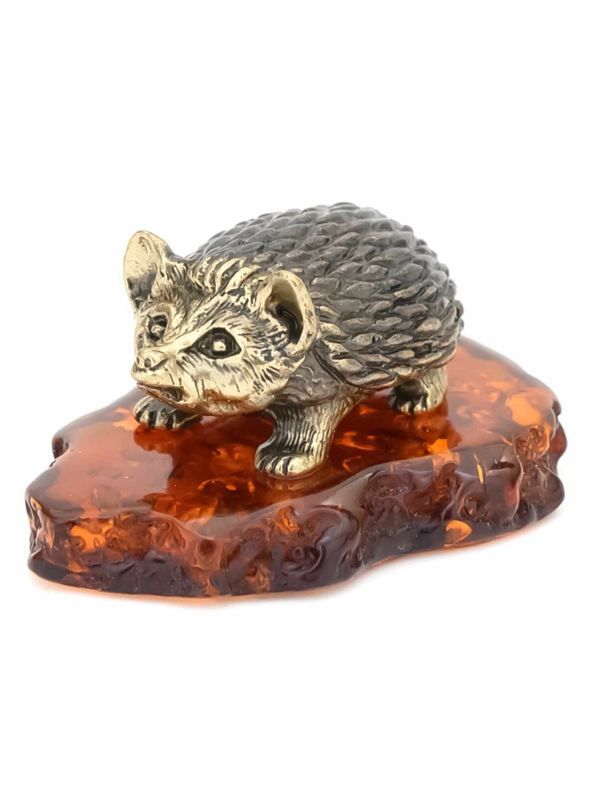 Сувенирная фигурка - Еж Эльф, Балтийский Янтарь, 2,0 см