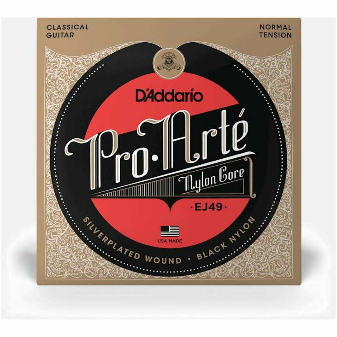 Струны для классической гитары D'Addario EJ49 Pro-Arte Black Nylon Normal Tension