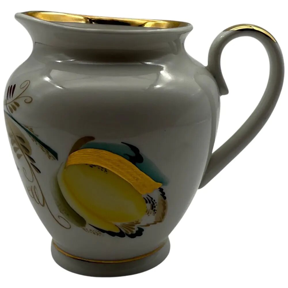 Сливочник "Букет", 350 мл, автор Яковлева С. Е, худ. Чарина Т. Л, 1960-1970 г, ЛФЗ, СССР