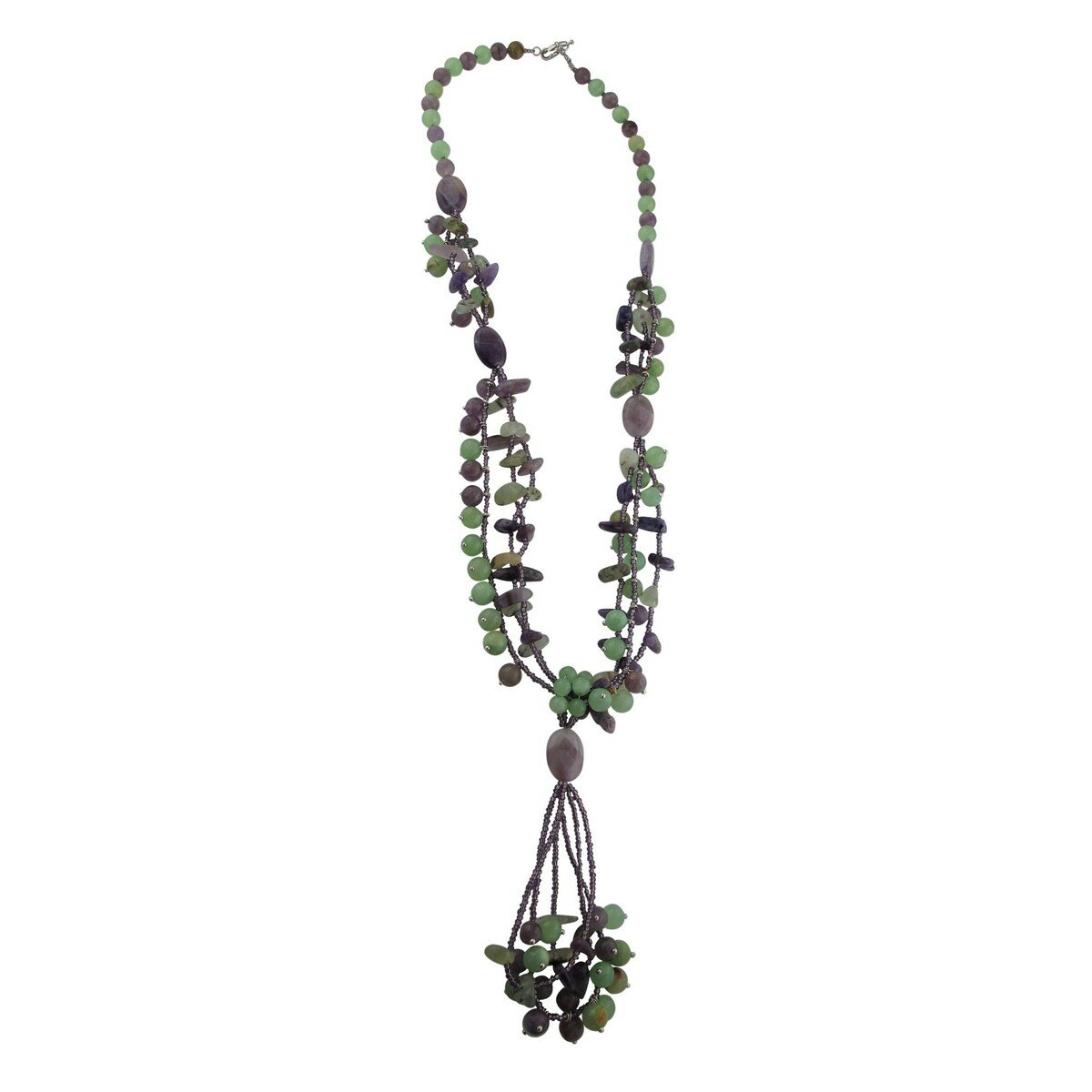 Колье, аметист, оникс