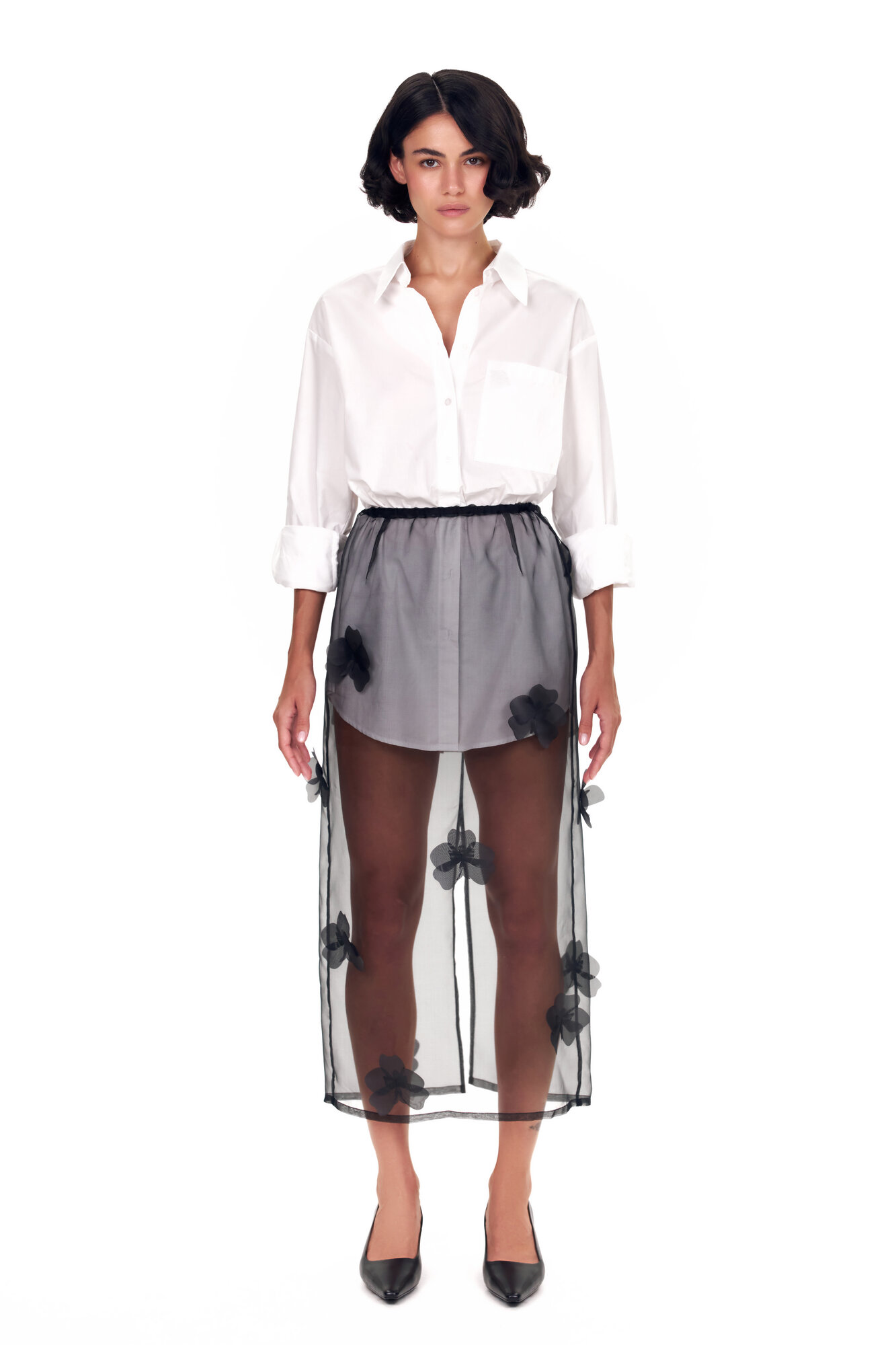 Юбка миди из шелка Orchid