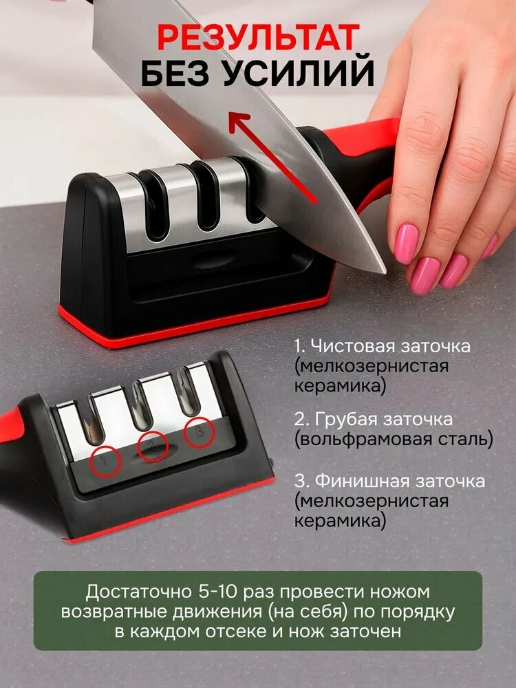 Точилка для ножей, ножниц "точилки", 6.5 см, 1 предм.