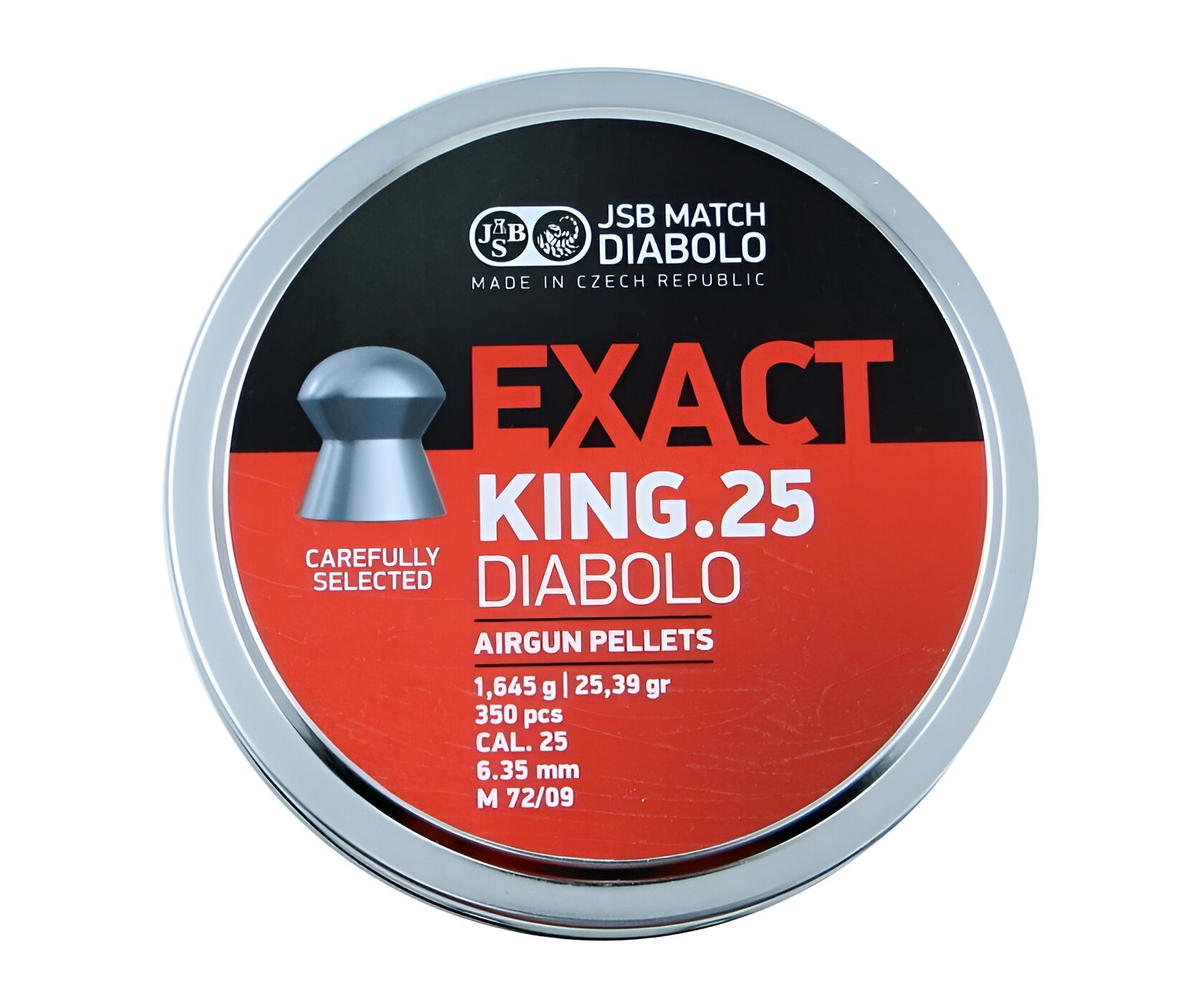 Пули JSB Diabolo Exact King для пневматики, 6,35 мм, 1,645 гр, 350 шт.