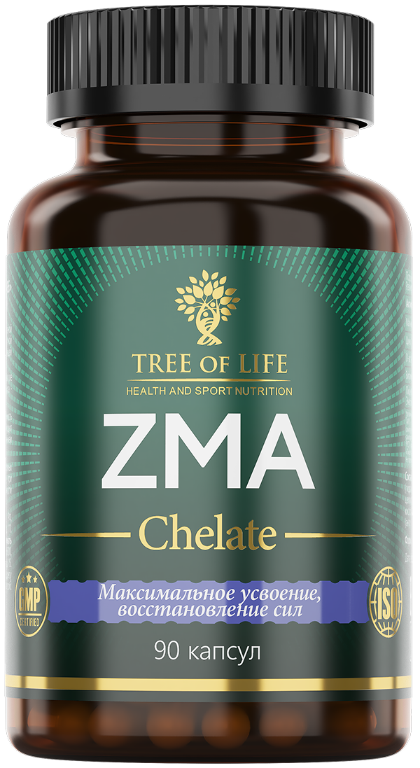 ZMA Chelate + Vitamin B6 90 капсул (Tree of Life)