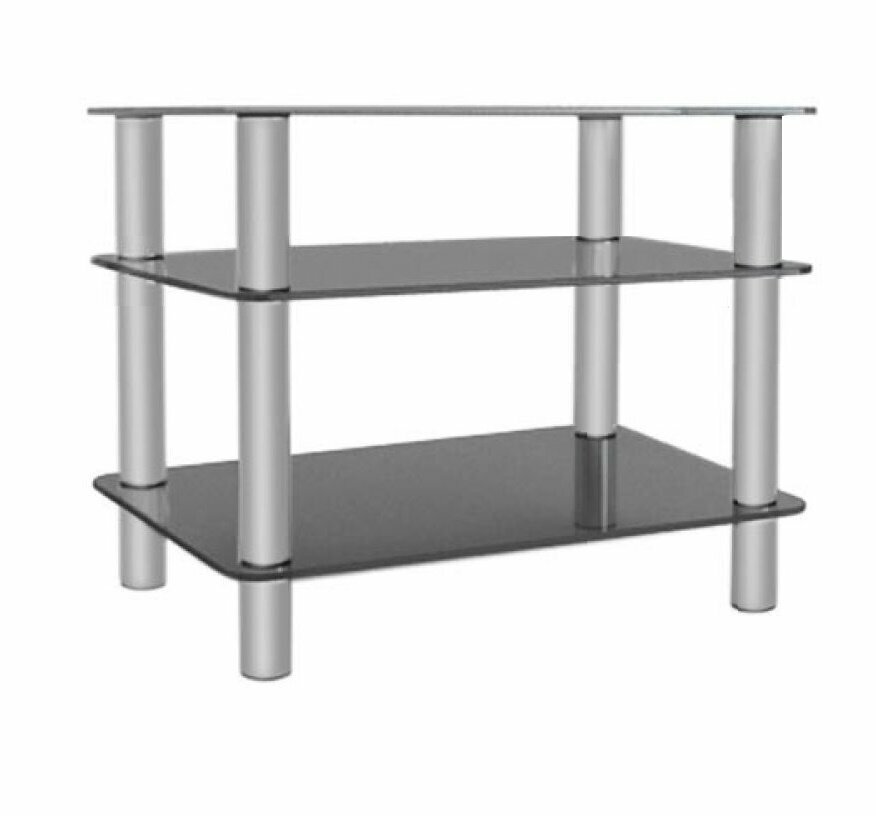 Hi-Fi тумбы и стойки MD 108-3 серебристые опоры /дымчатое стекло