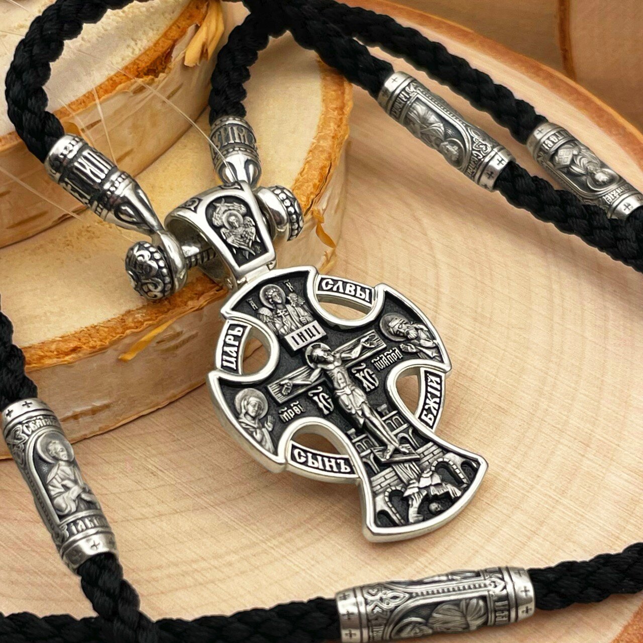 Комплект украшений, серебро, 925 проба, оксидирование, чернение