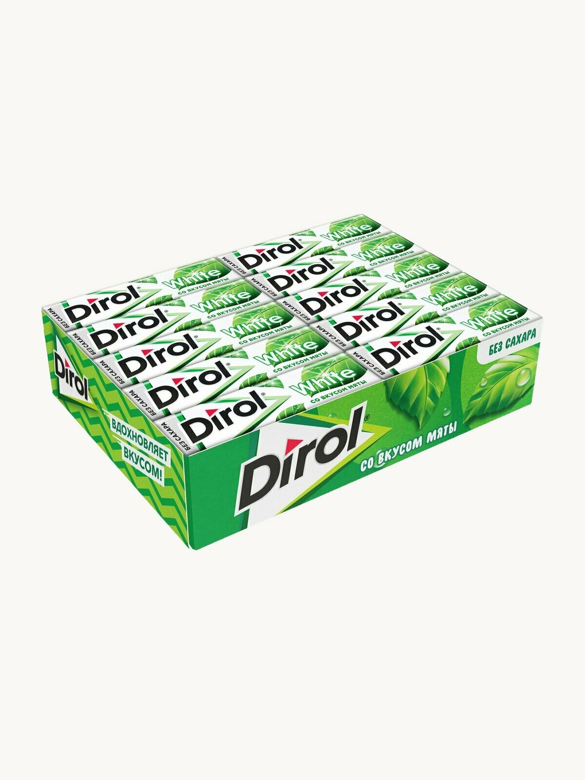 Dirol Cadbury WHITE жевательная резинка без сахара со вкусом мяты 13.6гх30шт