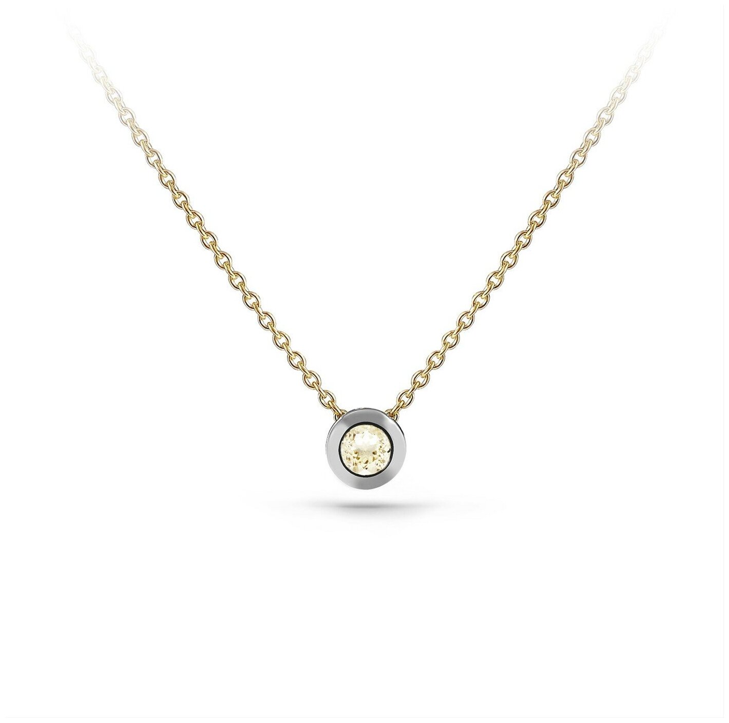 Колье, желтое золото, 585 проба, бриллиант