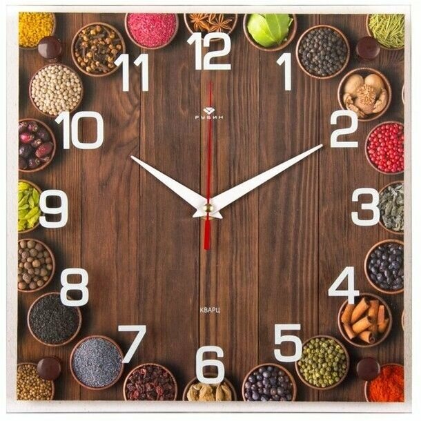 Часы настенные, серия: Кухня, "Специи", 25 х 25 см, настенные часы интерьерные