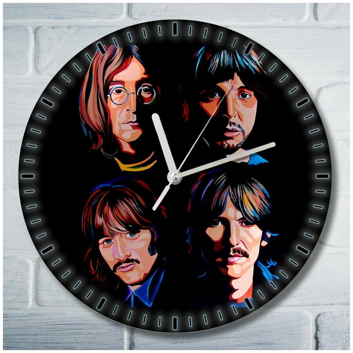 Настенные часы УФ с рисунком музыка Beatles - 1175