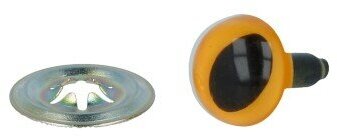 HobbyBe CAE-10-5 Глаза c кошачьим зрачком и шайбами, диаметр 10.5 мм, оранжевый