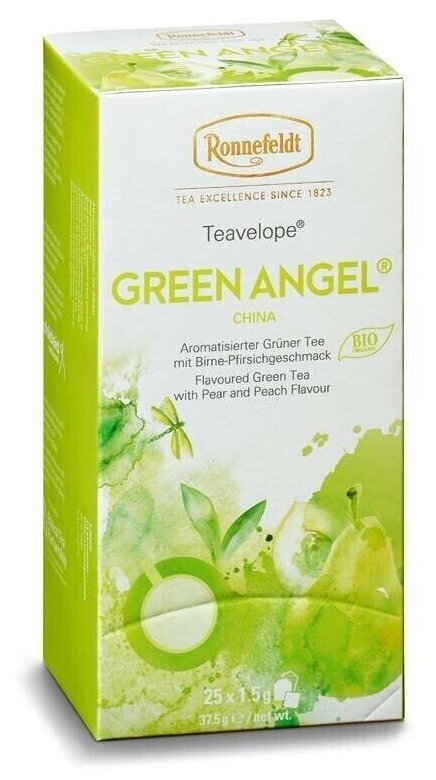 Зеленый чай Ronnefeldt Teavelope Green Angel(Зеленый ангел) 1 пачка по 25 пакетиков. Арт.16030