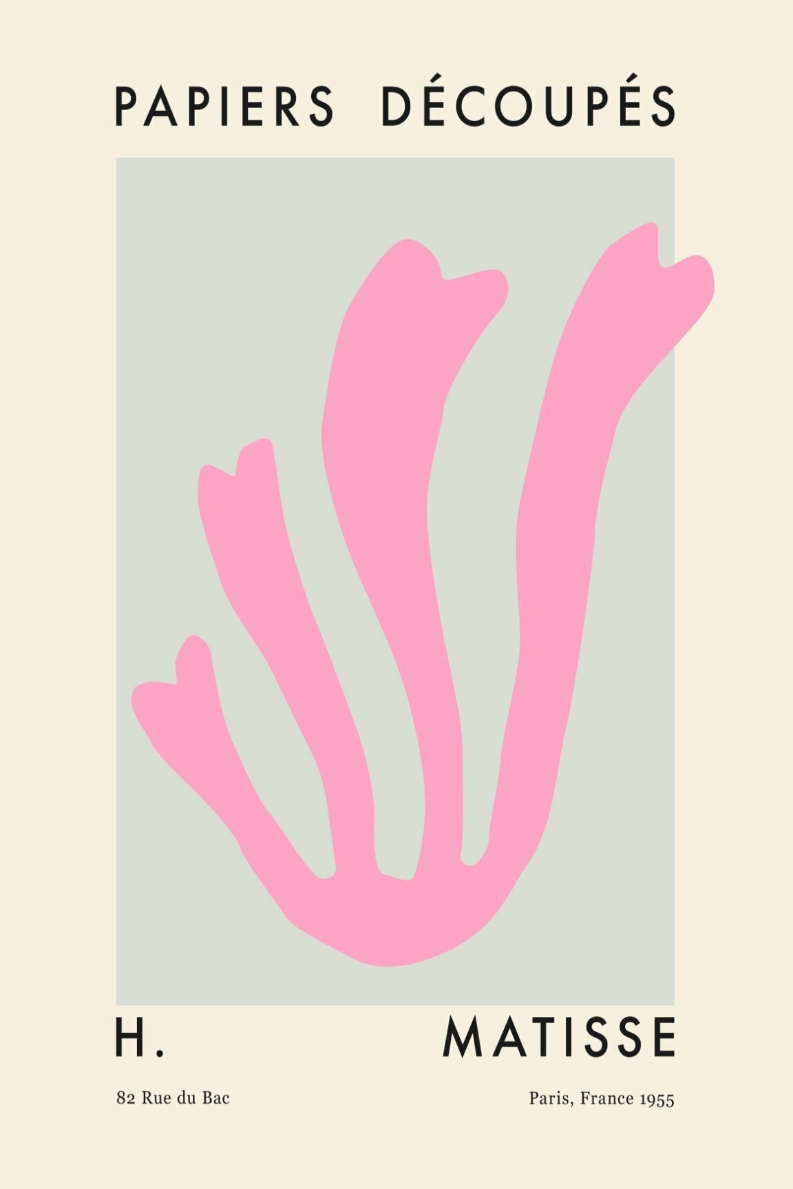 Постер / Плакат / Картина Розовые Формы Анри Матисса 60х90 см в раме